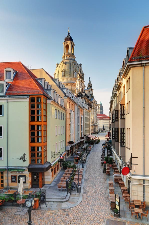 Street in Dresden - Munzgasse, Germany Stock Image - Image of religion ...
