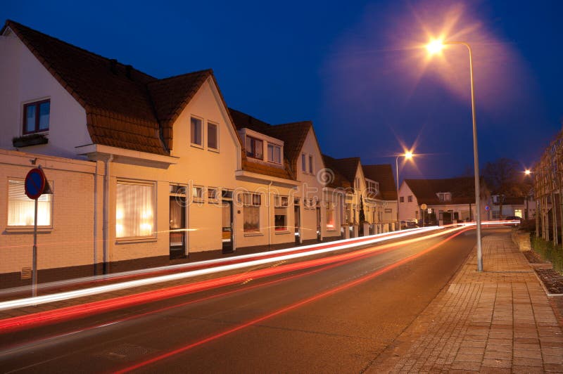 Street in evening stock photo. Image of dark, fast, pole - 17598842