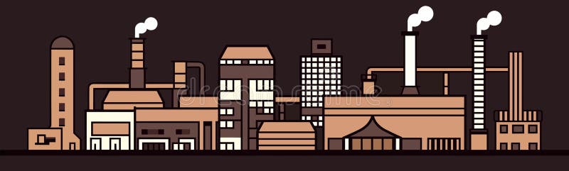 Street of Factory Buildings Background Vector Illustration Stock Photo ...