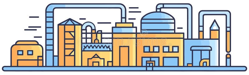 Street of Factory Buildings Background Vector Illustration Stock Photo ...