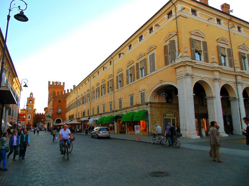 Street in Ferrara editorial image. Image of historical - 47213010
