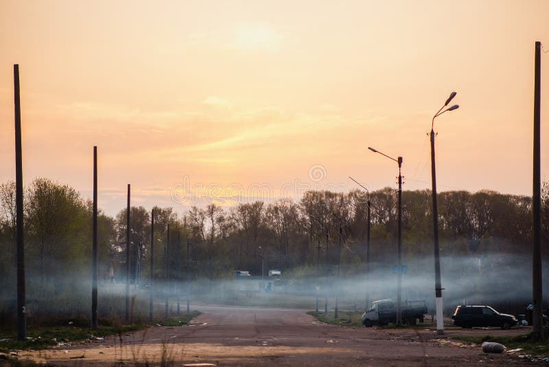 A Street Filled with Garbage and Poisonous Smog. the Eco-economic ...