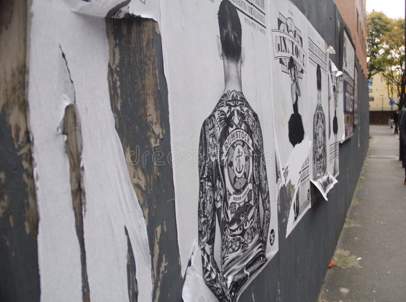 Street fly posting editorial stock image. Image of street - 44007509