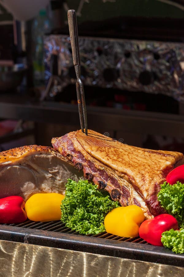 Street Food Cooked in a Pan at the Market Stock Image - Image of ...