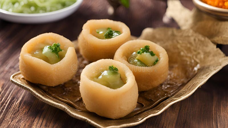 Crispy Fried Dim Sum Filled with Vegetable and Herb, AI Generated Stock ...