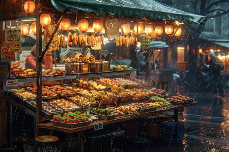 Street Food Stall at the Bazaar Stock Image - Image of healthy, young ...