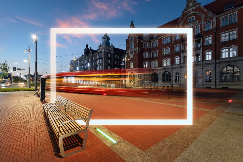 The Street with Frame in the Old Sity Stock Photo - Image of luxury ...