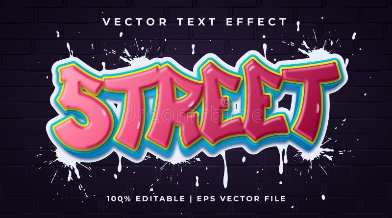 Street Editable Text Effect Style Stock Vector - Illustration of ...