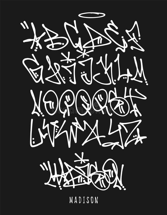 Street Graffiti Font, Handwritten Typography Vector Illustration. Stock ...