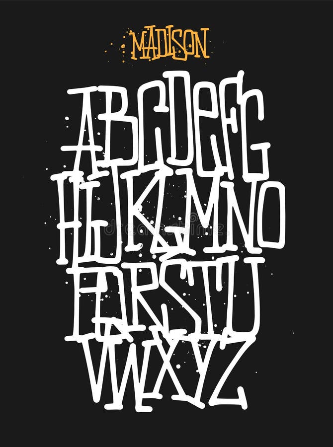 Street Graffiti Font, Handwritten Typography Vector Illustration. Stock ...