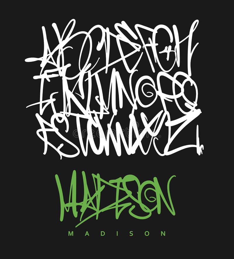 Street Graffiti Font, Handwritten Typography Vector Illustration. Stock ...