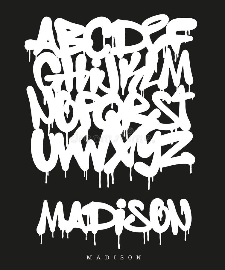 Street Graffiti Font, Handwritten Typography Vector Illustration. Stock ...