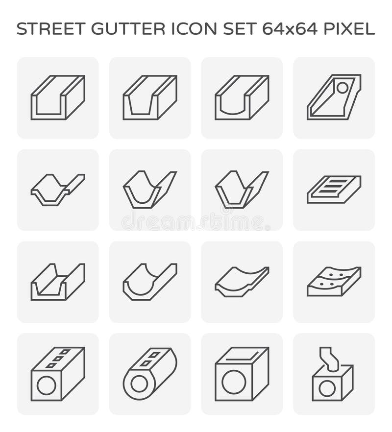Street gutter icon stock vector. Illustration of guttering - 118873381