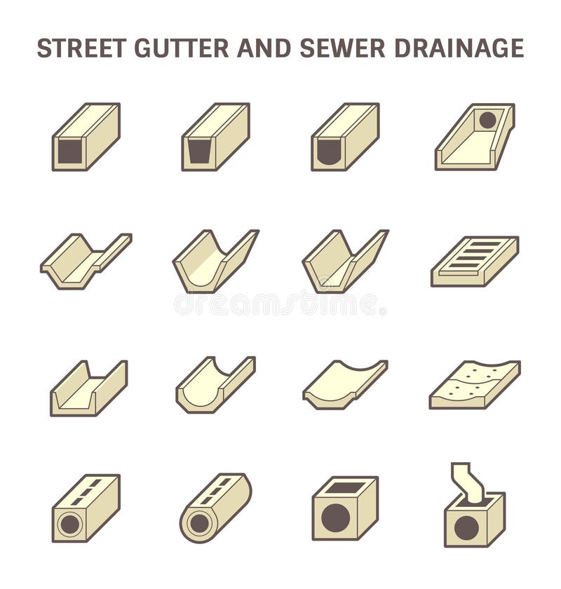 Street Gutter and Grating Icon Stock Vector - Illustration of city ...