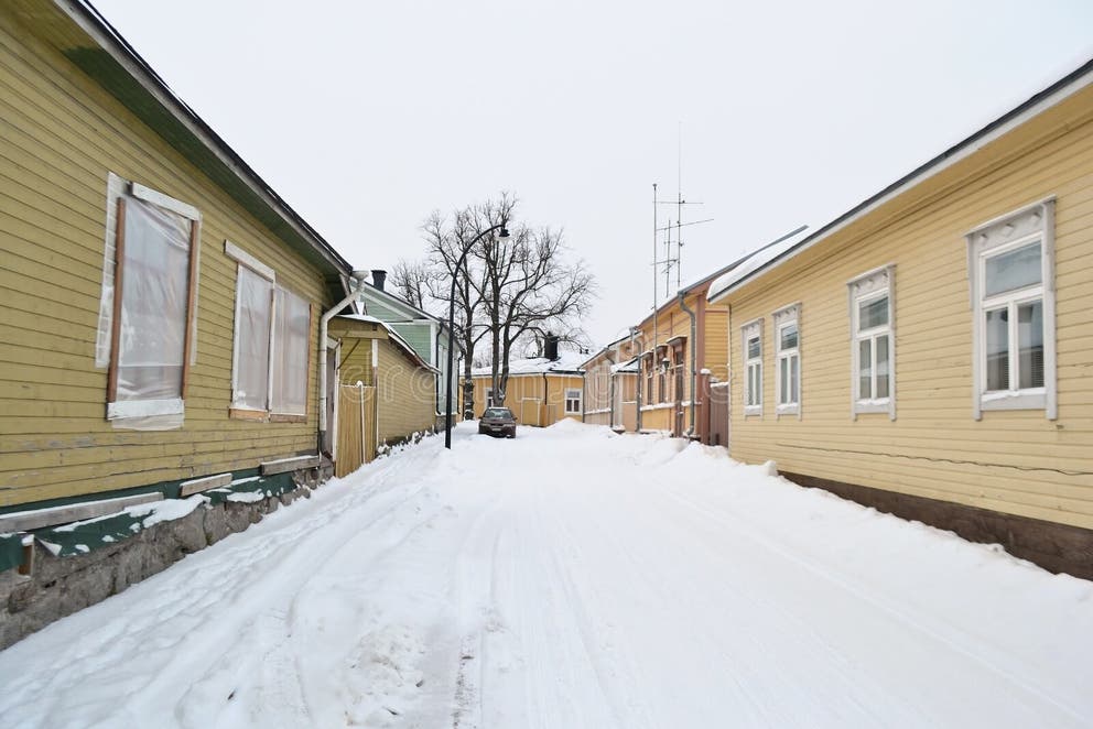 Street in Hamina stock image. Image of building, winter - 28285335