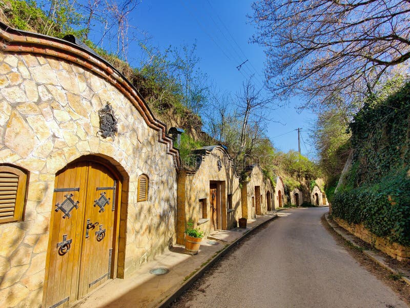 Street between Hills with Cellars. Stock Image - Image of italy ...
