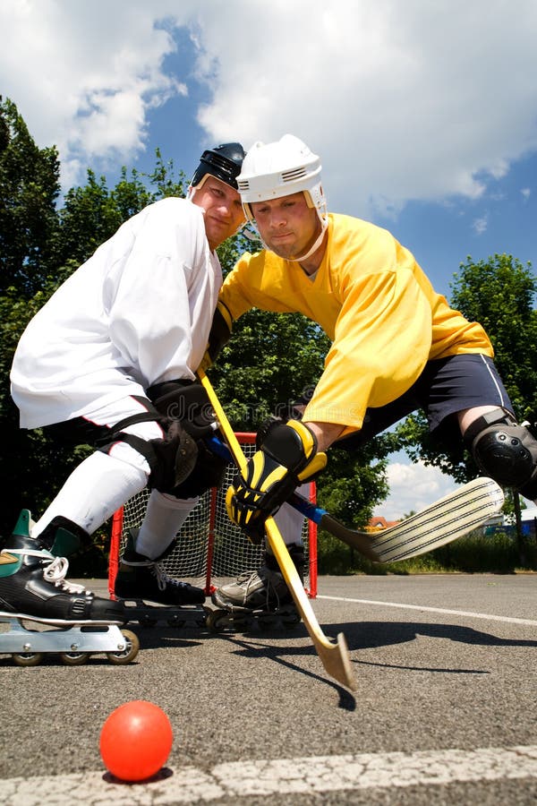 Street hockey fight stock photo. Image of games, outdoors - 7883010
