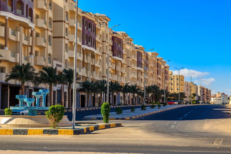 Street of Hurghada City in Egypt Stock Photo - Image of highway ...