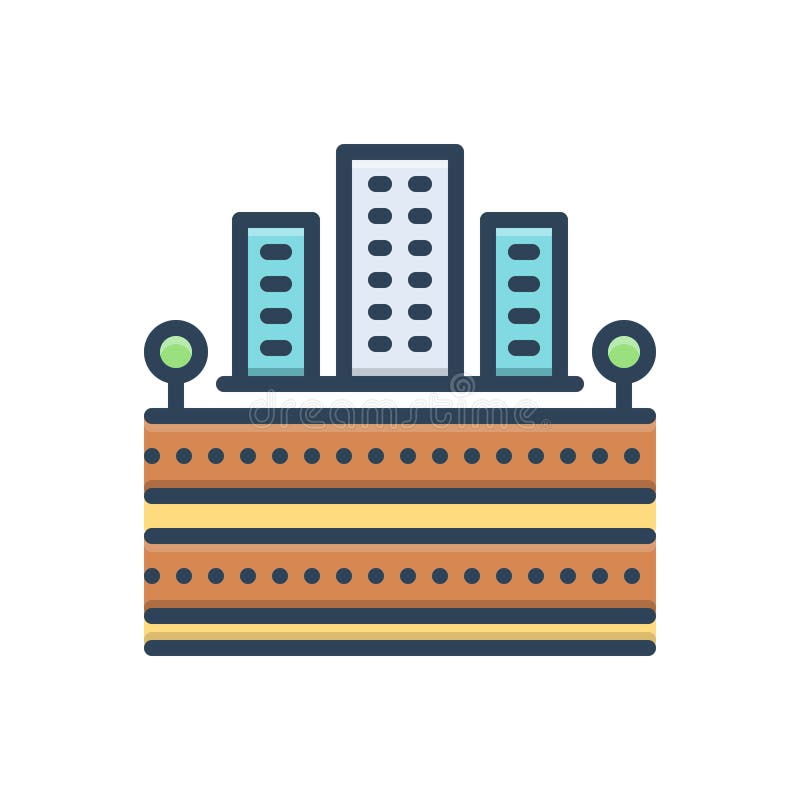 Color Illustration Icon for Street, Thoroughfare and Driveway Stock ...