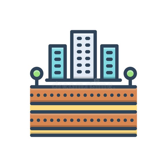 Color Illustration Icon for Street, Thoroughfare and Driveway Stock ...