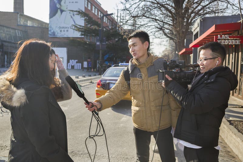 A Street interview editorial stock image. Image of pleased - 83936739