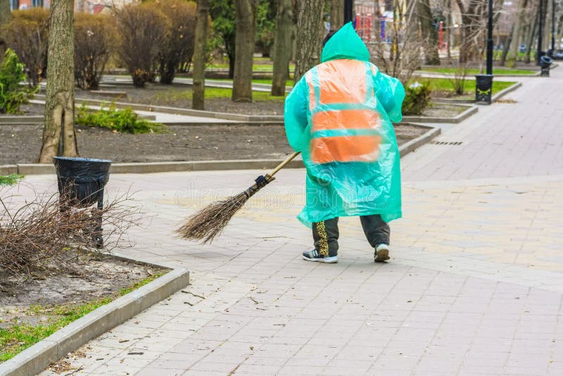 Senior Worker - With Broom stock image. Image of adult - 2790361