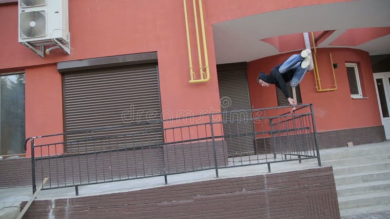 Street Jump Over the Stairs Stock Video - Video of athlete, people ...