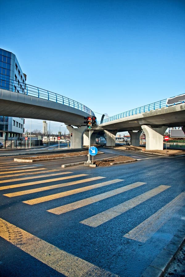 Street Junction and Basarab Bridge Stock Photo - Image of communication ...