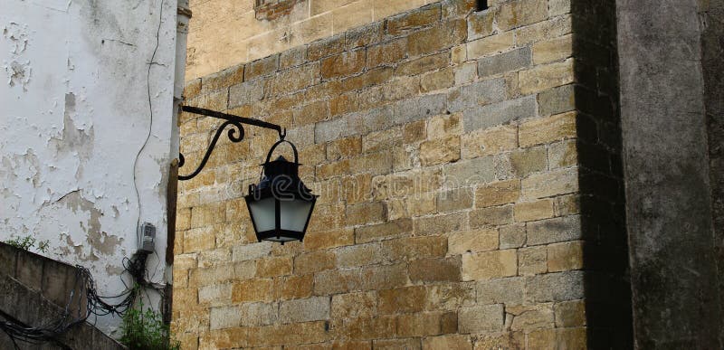 Street Lamp with Authentic Architecture, Street Photography Stock Image ...