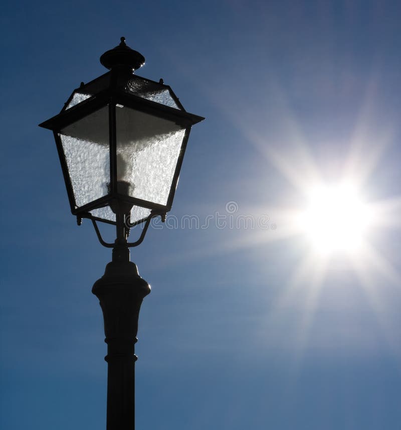 Street lamp back lit stock image. Image of light, clear - 18590581