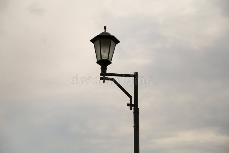 Street Lamp in Cloudy Weather. Stock Image - Image of lamp, outside ...