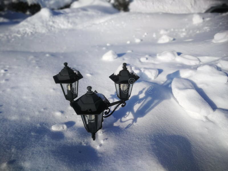 Deep snow, street lamp stock image. Image of life, date - 167878071