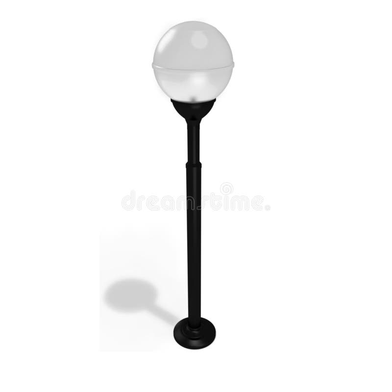 Street lamp 3D render stock illustration. Illustration of plank - 76523712