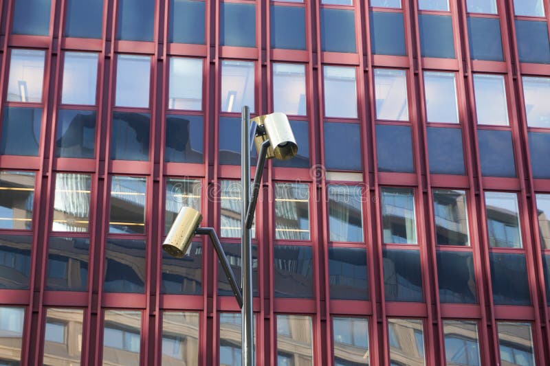 A Street Lamp in Front of a Building Stock Illustration - Illustration ...