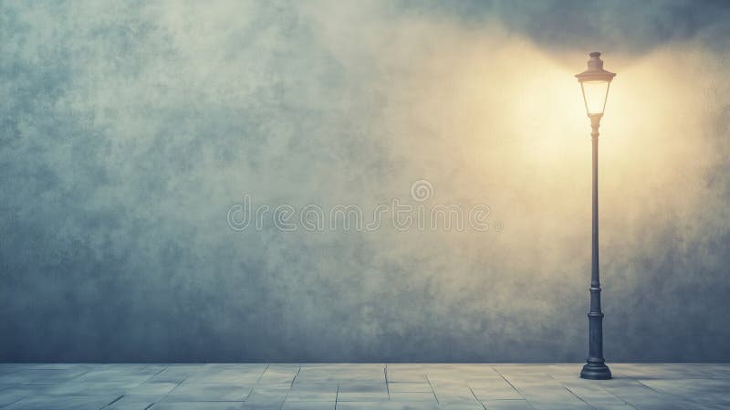 Street Lamp Illuminating Empty Wall, Textured Surface, Soft Light Stock ...