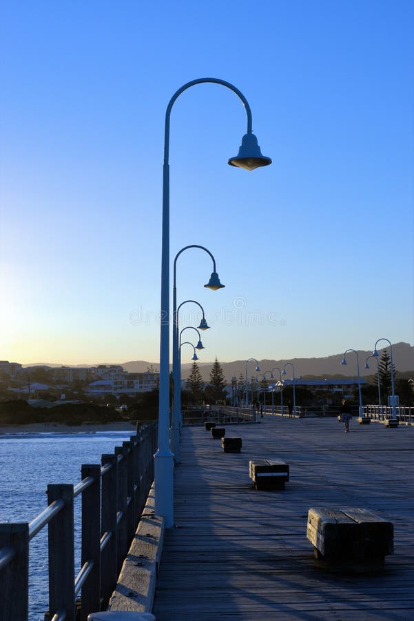 Street Lamp at Jetty in Australia Editorial Photo - Image of harour ...