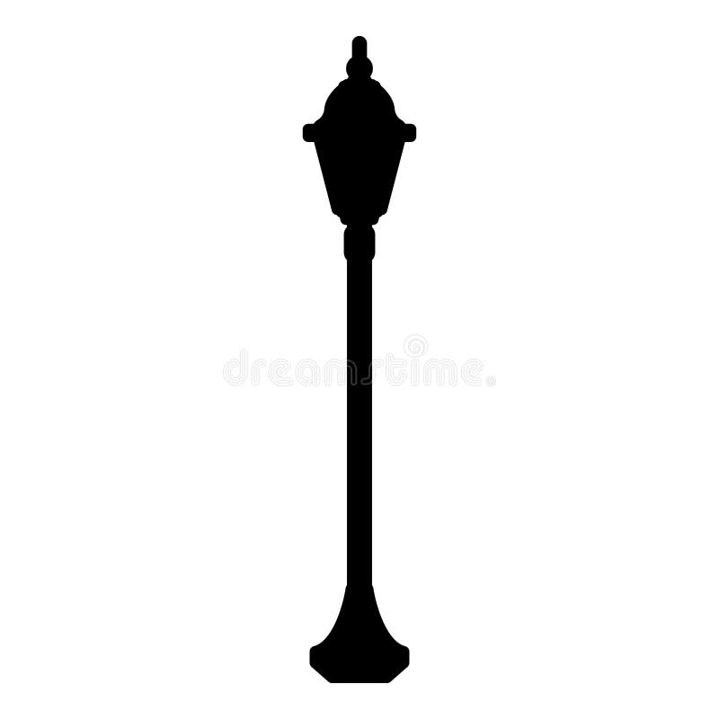 Street Lamp Lantern Icon Black Color Vector Illustration Flat Style ...