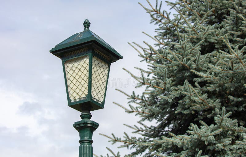 Street lamp in the park stock photo. Image of equipment - 291824292