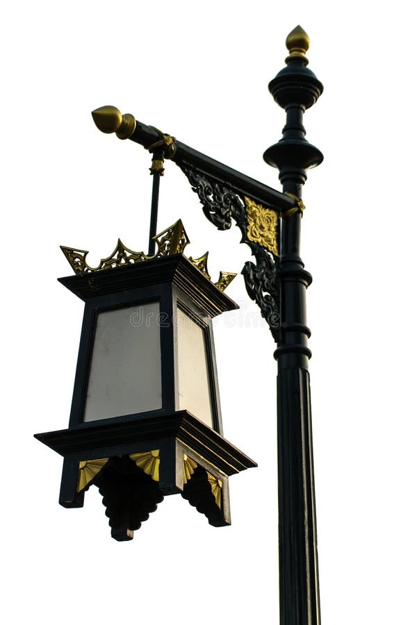 Street Lamp Pole in Traditional Lanna Style Stock Image - Image of city ...