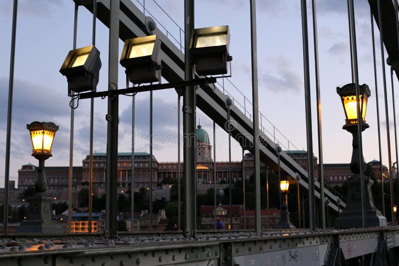 The Flashlight Stands on the Bridge Stock Image - Image of glass ...