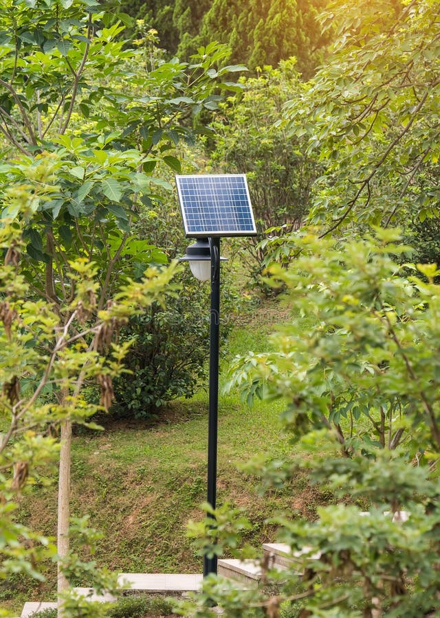 Street Lamp Post with Solar Panel Stock Photo - Image of choice, cell ...