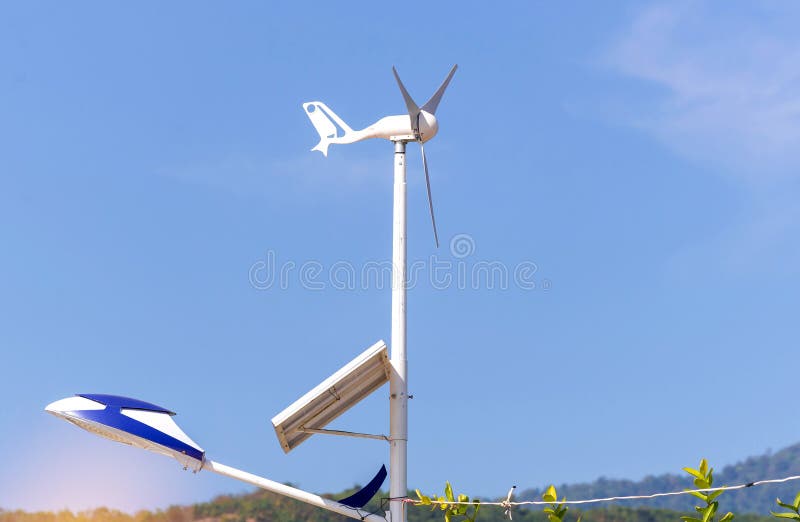 Street Lamp Powered Solar Panel Small Wind Turbine Stock Photos - Free ...