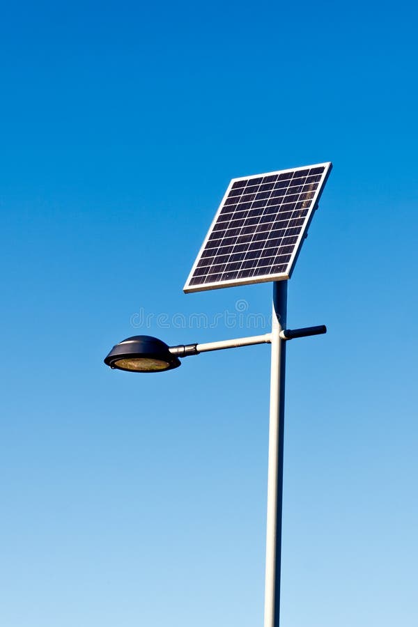 Street Lamp with Solar Panel Stock Photo - Image of clean, energetic ...