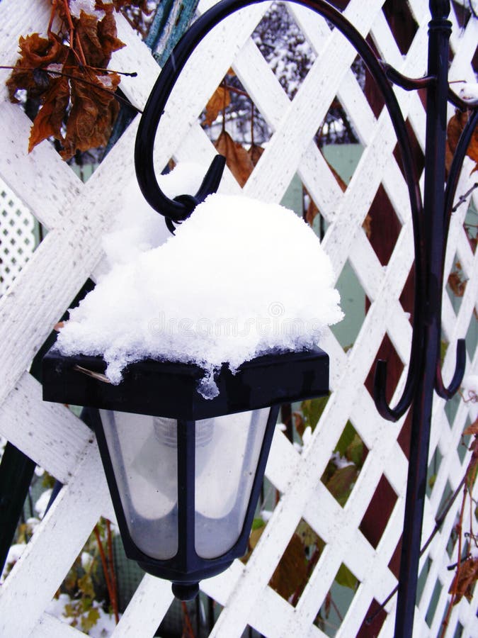 Street lamp stock image. Image of snow, garden, north - 35533693