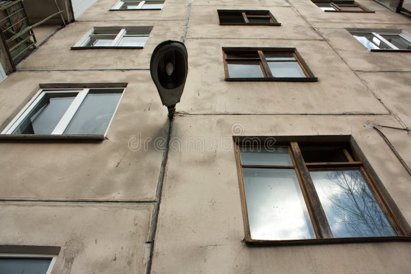 Street lamp on the wall stock photo. Image of light - 162614694