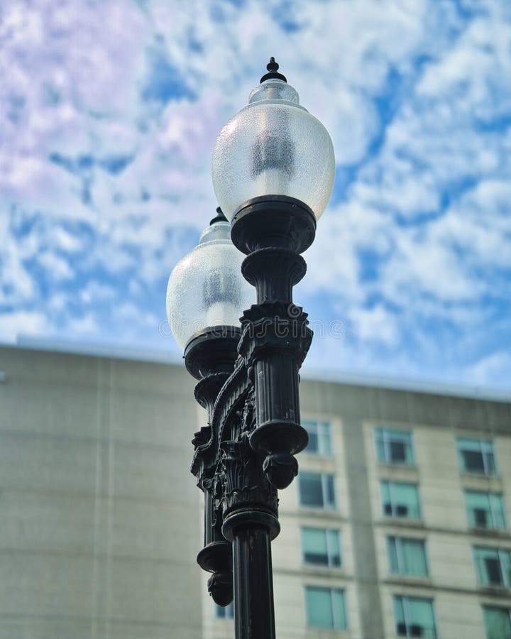 Street Lamps at the Corner of Noon Stock Photo - Image of statue ...