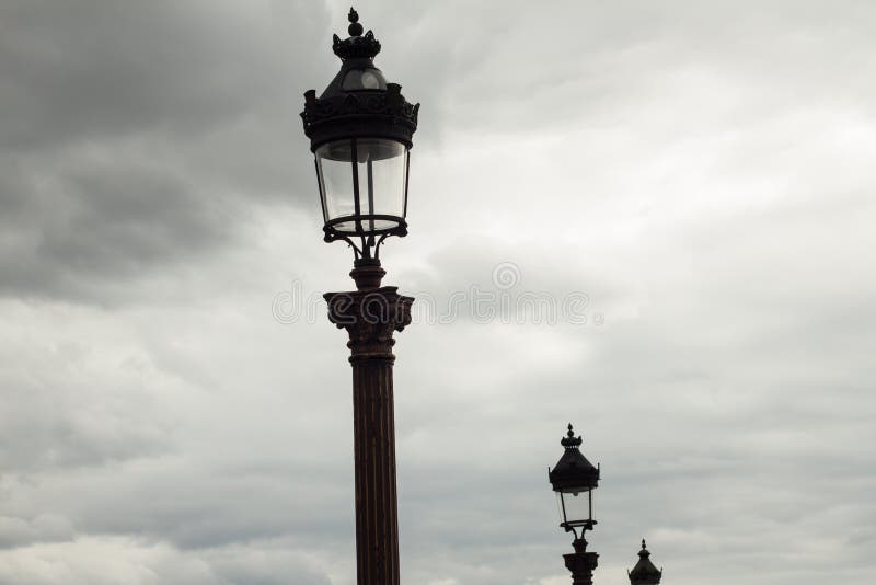 Street lamps in Paris stock image. Image of culture, historical - 55679263