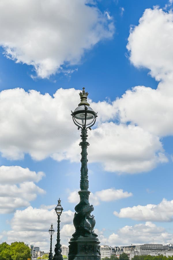 An Old Lamps Post in London Editorial Photo - Image of cloud, steeple ...