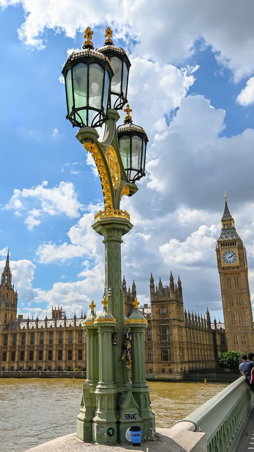 The Octagonal Lanterns on Westminster Bridge in London Editorial Stock ...