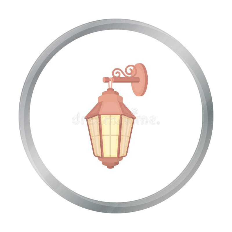 Street Lantern Icon in Black Style Isolated on White Background. Light ...